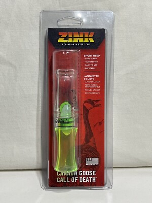 Zink COD Call of Death Lemon Drop Polycarbonate Single Reed Goose Call ...