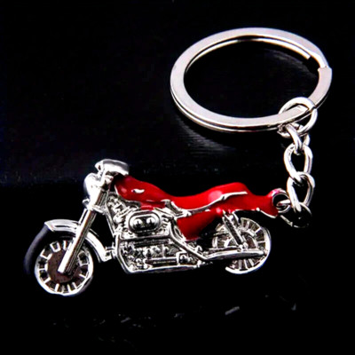 Chrome Plated Metal Made RED MOTORCYCLE KEY RING 5cmx2.5cm New ...