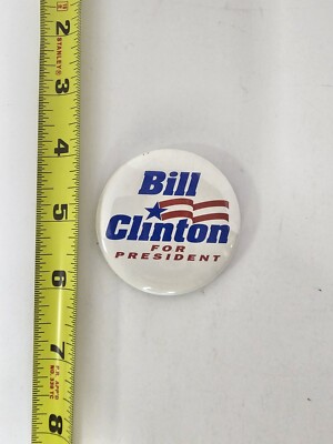 1992 Bill Clinton For President Campaign Pinback Button Pin Vintage VTG ...