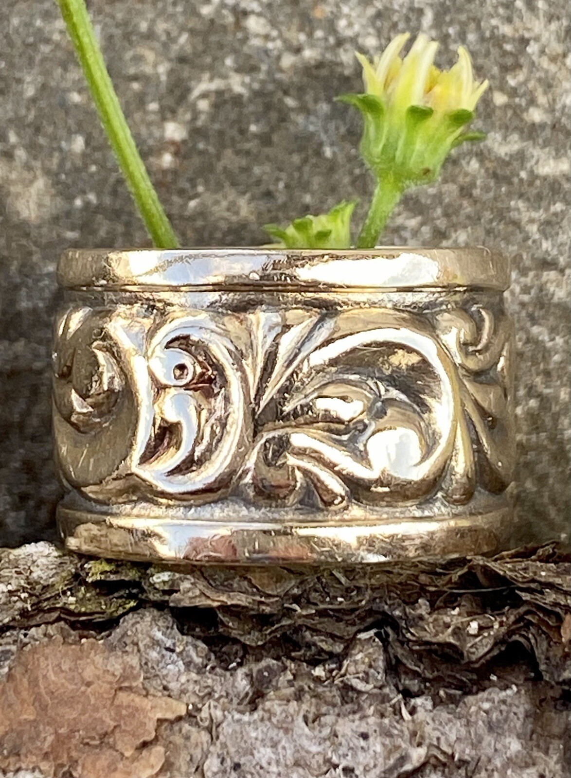 Modernist ED LEVIN Sterling 14k Gold Ring Handmade Studio 925 Silver ...