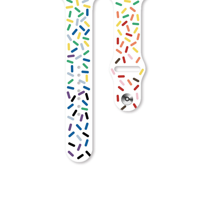 Rainbow Silicone Watch Band Strap For Apple Watch Series 8 41mm 45mm S8 ...