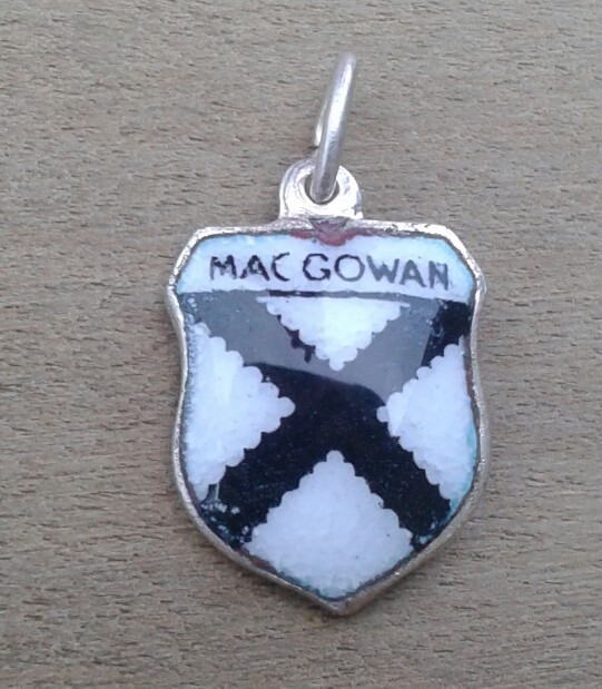 MacGowan Mac Gowan Coat of Arms / Family Crest Silver Plated Enamel ...