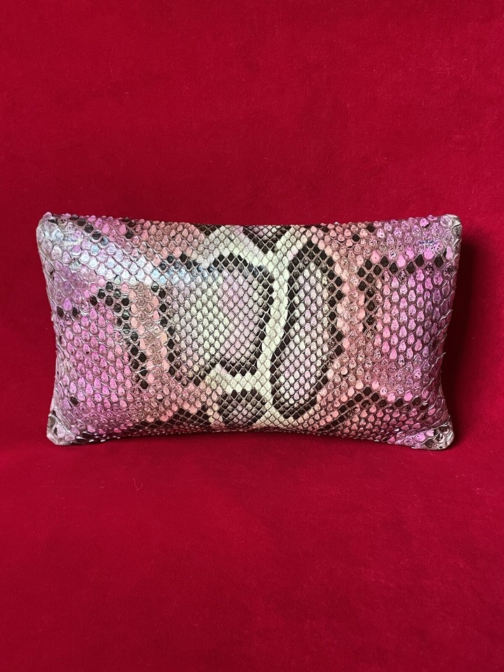 Rashedah Pink Purple Python Envelope Clutch Bag | eBay