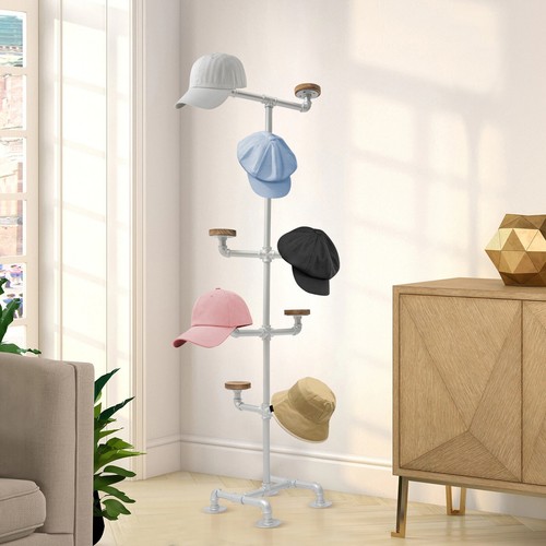 5 Tier Hat Display Rack Free Standing Metal Floor Caps Headwear Stand ...