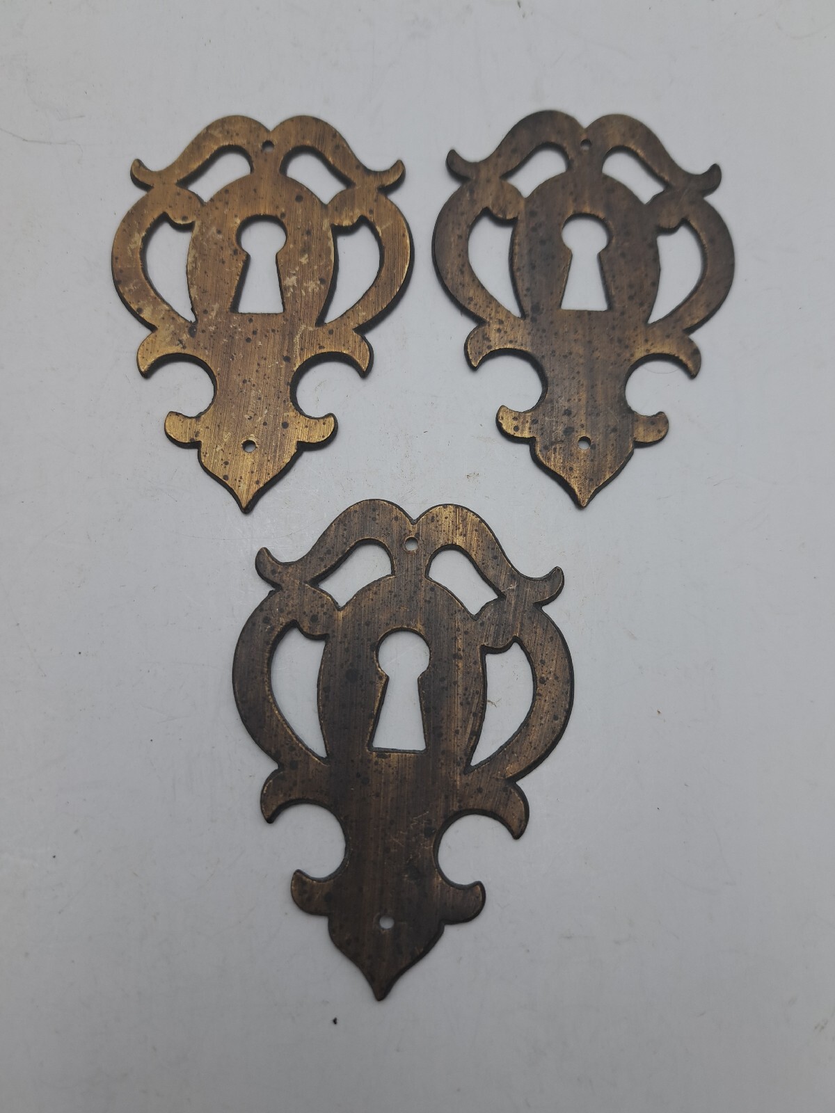 Antique Brass Skeleton Key Hole Covers Escutcheon Door Hardware Lot of ...