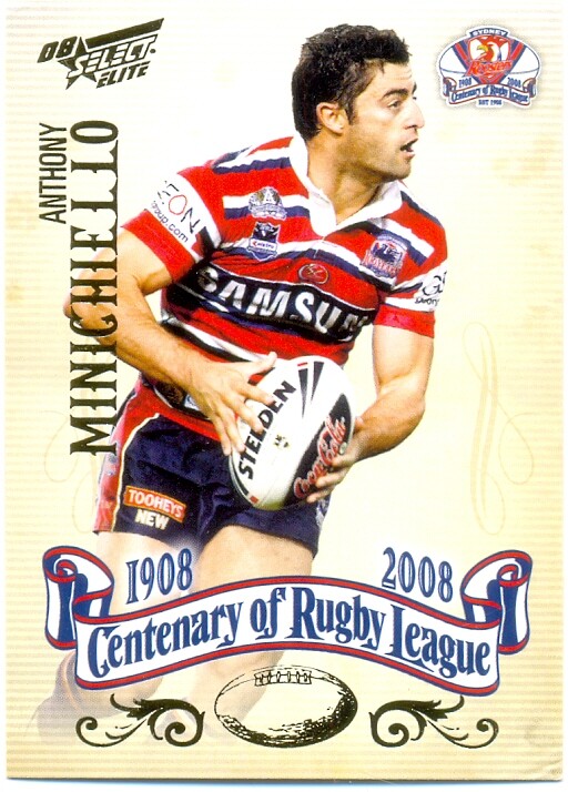 2008 Select NRL Centenary of Rugby League Card 188 Anthony Minichiello ...