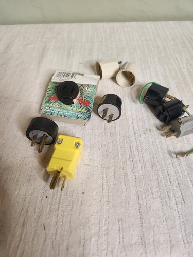 Bakelite Plug Adapter, Male Ends, 2 to 3 Adapters, Christmas Flashers ...