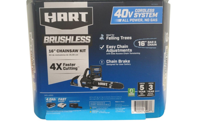 Hart HLCS021 40V Brushless 16" Chainsaw Kit for sale online | eBay