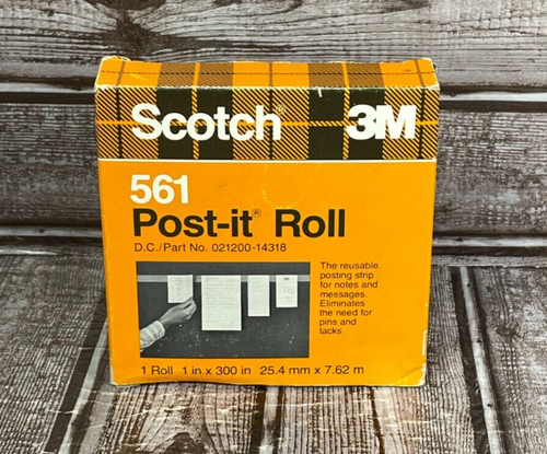 Vintage Post-It Roll 3M Scotch 561 Dead Stock Refill Tape Box 1"x300 ...