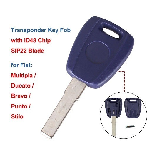 Transponder Key Fob With ID48 Chip SIP22 Uncut Blade Fit For Fiat ...