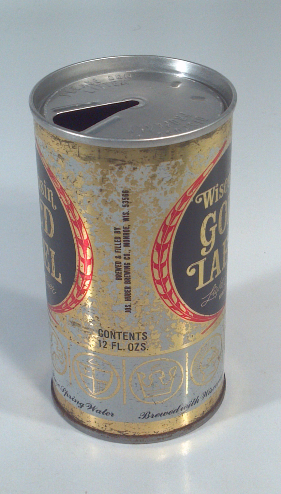 Vintage Wisconsin Gold Label Lager Beer 12oz Can Straight Steel Huber ...