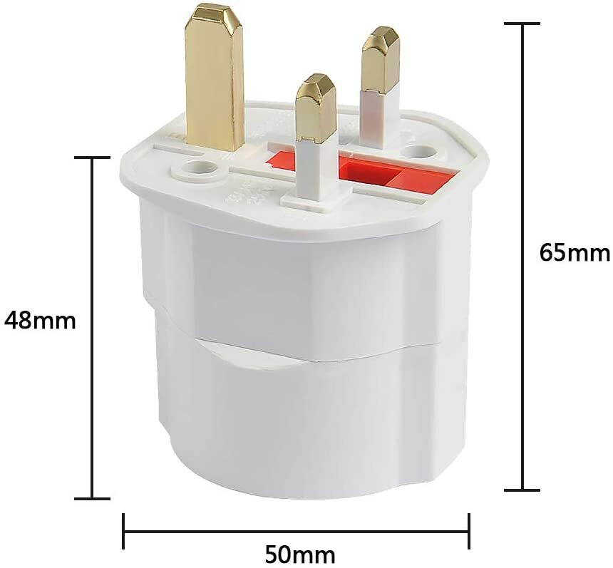 EU to UK Adapter Schuko Euro Socket 2 Pin to 13 Amp 3 Pin Plug Type C ...