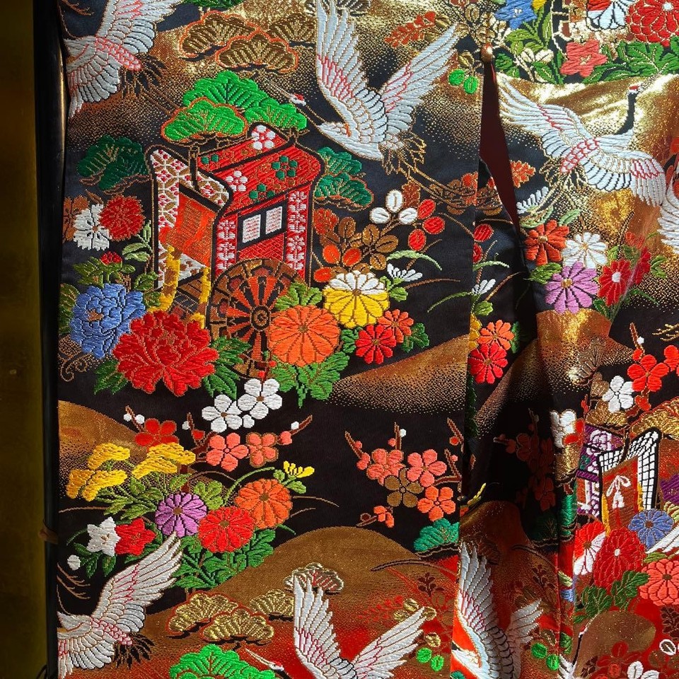 Nice Japanese Iro-Uchikake Pure Silk Nishijin Ori Pure Silk Kimono | eBay