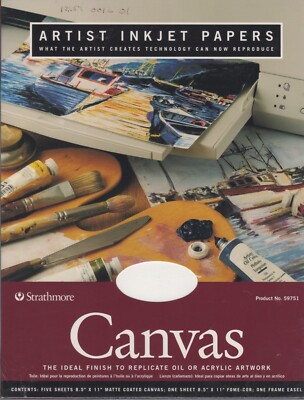 Strathmore Canvas Artist Inkjet Paper Ten Sheets 8.5" X 11" | eBay