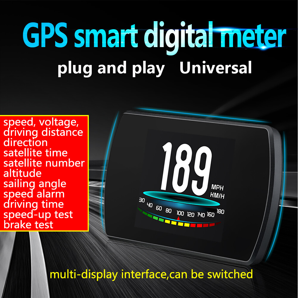 Universal Car Speedometer GPS HUD Head Up Display Overspeed Large Size ...
