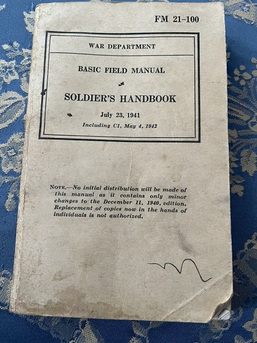 World War II 2 War Department Basic Field Manual Soldier’s Handbook ...