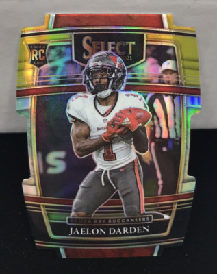 Jaelon Darden Red & Yellow Prizm Die Cut RC 2021 NFL Select NFL #77 TB ...