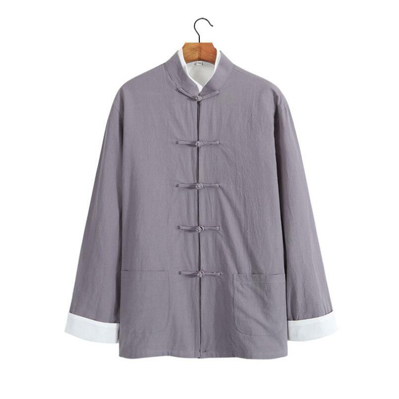 Mens Traditional Chinese Tang Suit Coat Tops Wing Chun Kung Fu Tai Chi ...