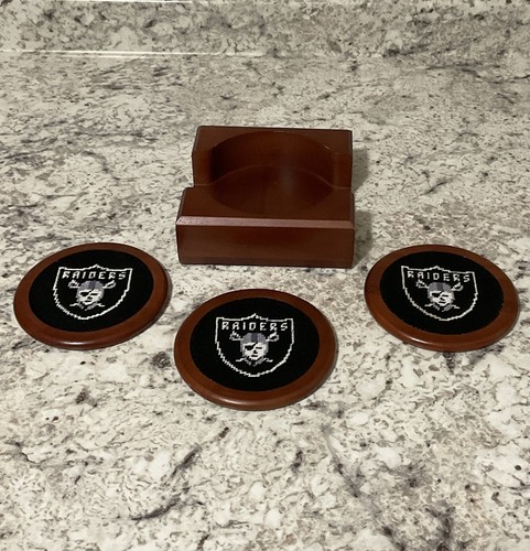 Smathers & Branson Las Vegas Raiders Wood Drink Coasters Set Of 3 NFL ...