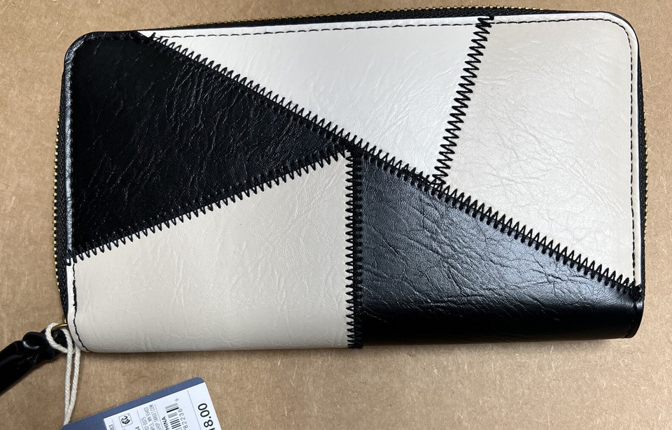 Women’s Universal Thread Zip Around Large Wallet Black/Tan NWT | eBay