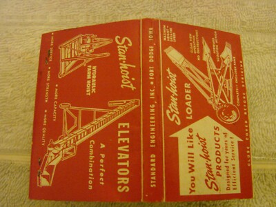 STAN-HOIST LOADER-FARM HOIST-ELEVATORS MATCHBOOK COVER FORT DODGE IOWA ...