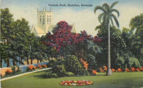 s16687 Victoria Park, Hamilton, Bermuda linen postcard *COMBINED ...