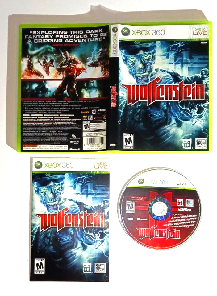 WOLFENSTEIN XBOX 360 (2009) CIB VINTAGE SHOOTER - RARE OUT OF PRINT ...