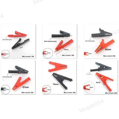 20/50A Alligator crocodile Clip lamp Socket Plug Test cable Probe 4mm ...