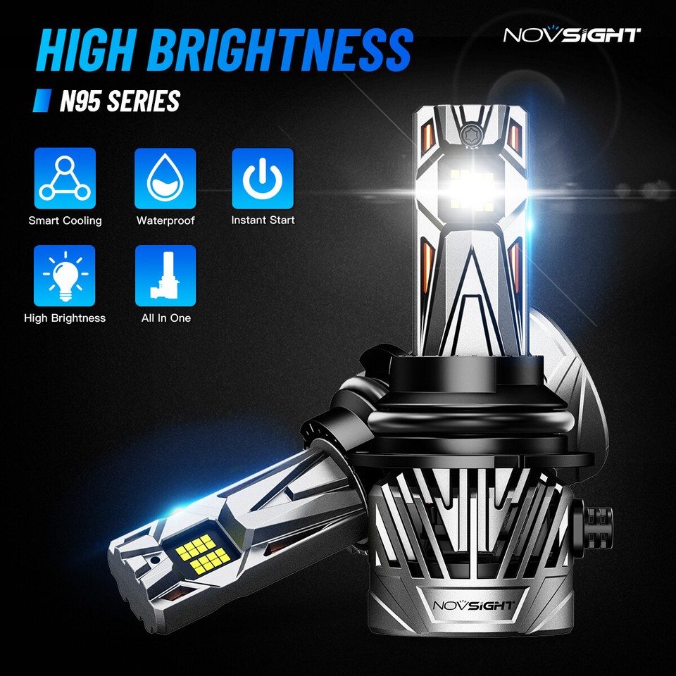 NOVSIGHT 30000LM 9007 HB5 LED Headlights Bulbs Canbus High Low Beam ...