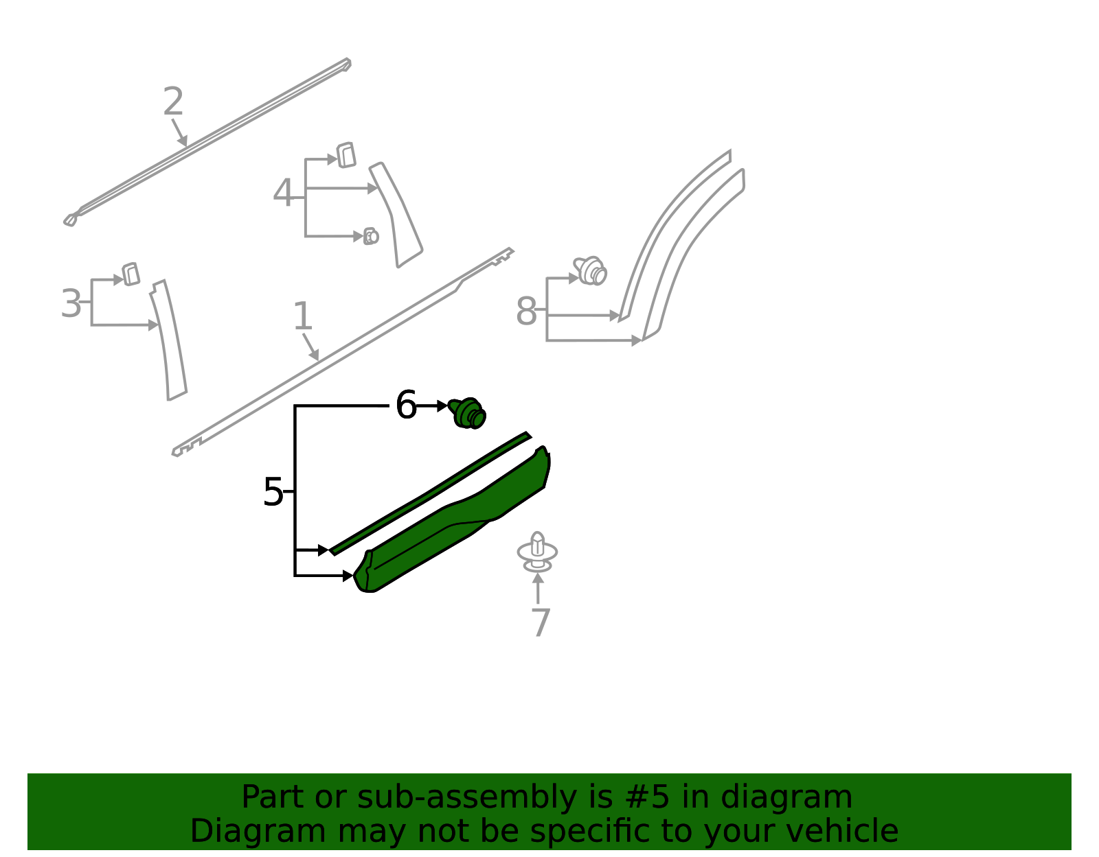 2019 Subaru Forester Rear Driver Lower Door Molding 91112SJ390 OEM 19 ...