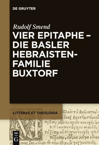 Litterae Et Theologia Ser.: Vier Epitaphe - Die Basler ...