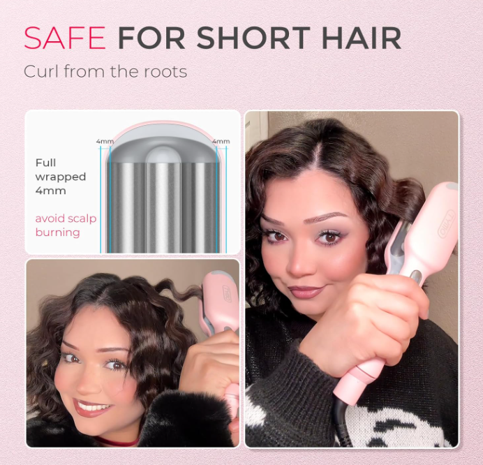 TYMO Compact Rovy Curling Iron & Hair Crimper Wave. 1 inch Pink. NWB | eBay