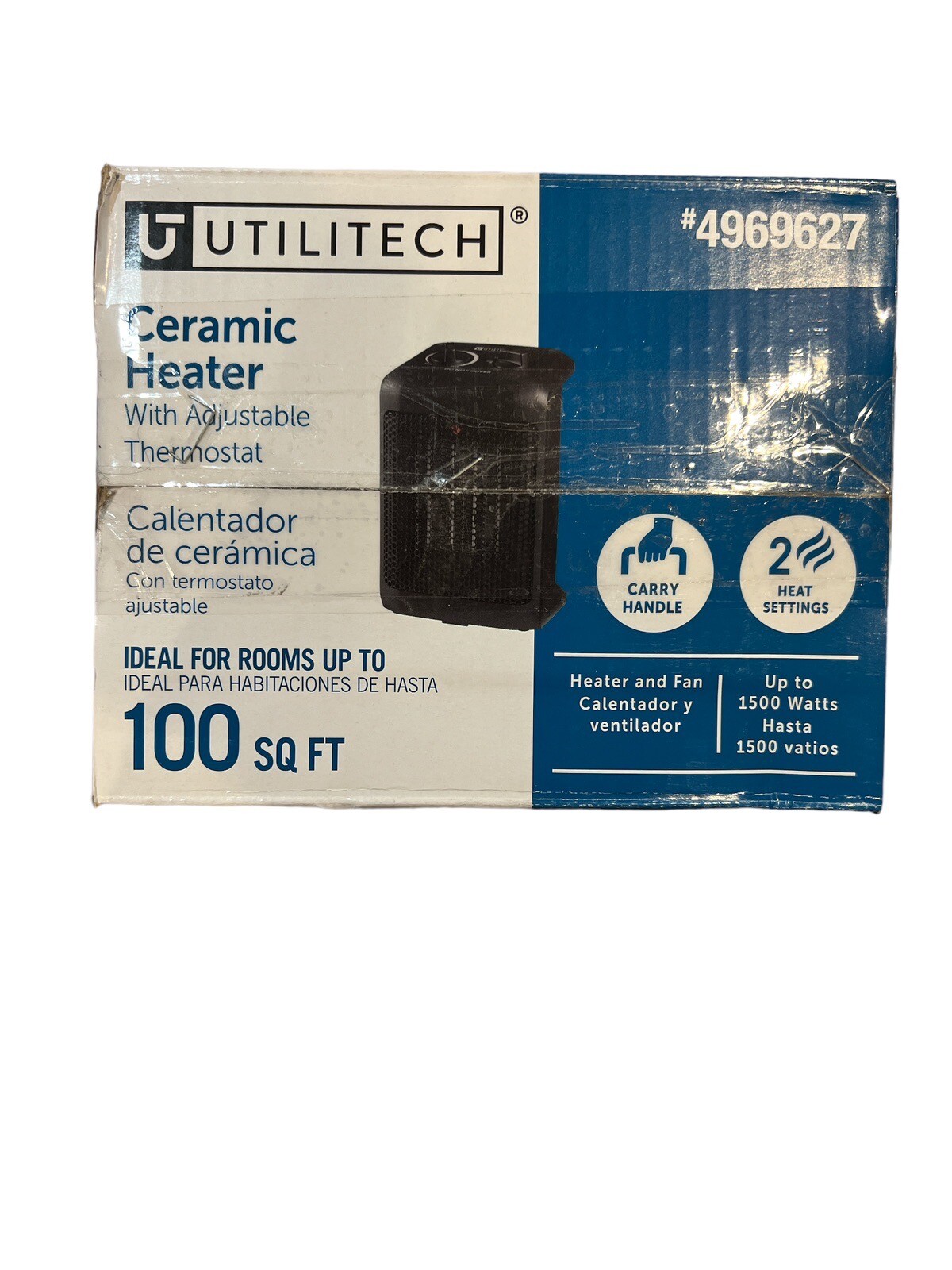UTILITECH CERAMIC HEATER 100 SQ FT 2 HEAT SETTING PERSONAL HEATER #4969627 for sale online | eBay