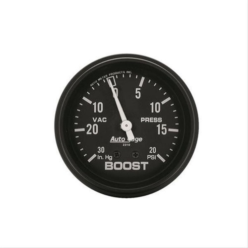 Auto Gage Mechanical Boost/Vacuum Gauge 2 5/8" Dia Black Face 2310 ...