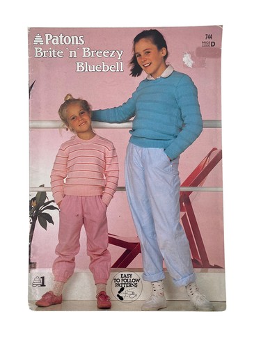 Patons Book 744 Brite n Breezy Bluebell 5 Ply Kids Sweaters Knit ...