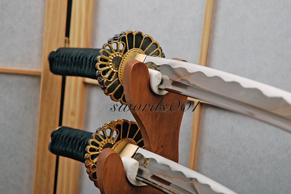 Real Sharp Swords Set Katana + Wakizashi Japanese Samurai Full Tang ...