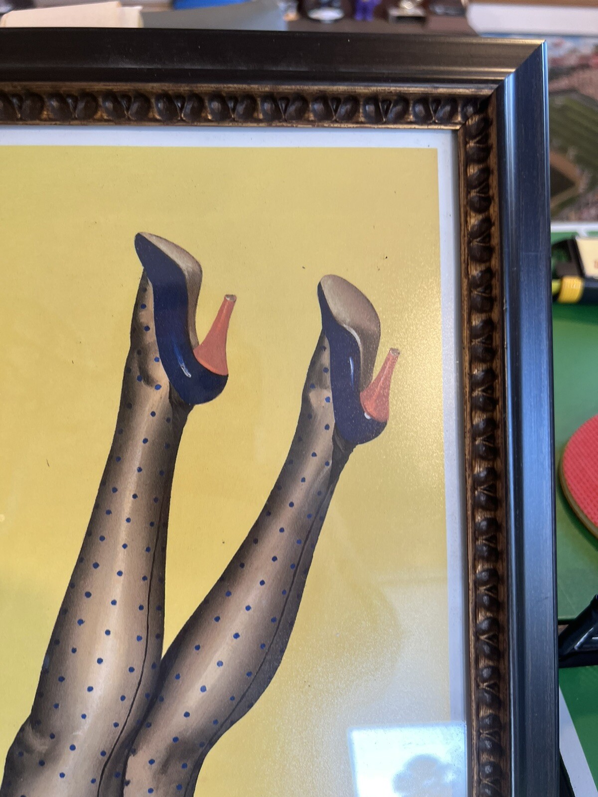 PETER DRIBEN Framed Art Print Redhead PinUp Girl Sailor Cap Stockings ...