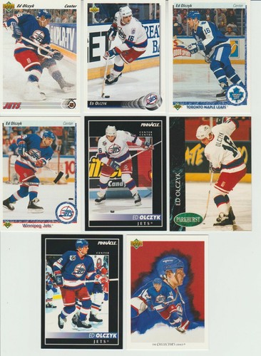 🏒 20 + different ED OLCZYK cards lot 1990 - 1995 Maple Leafs Jets ...