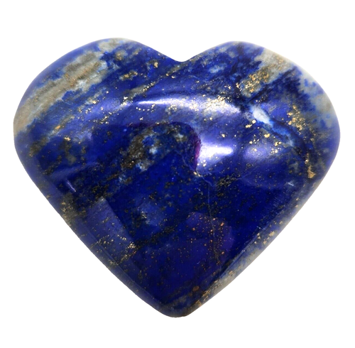 Natural Lapis Lazuli Heart Stone Palm Healing Specimen Valentine Pyrite ...