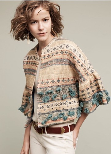 Anthropologie TRYB Kuta Textured Kimono Jacket In Blu Motif Size Small NWOT $398 | eBay