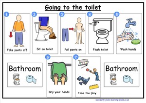 Using the toilet poster A4 full colour, for childminder teacher EYFS ...