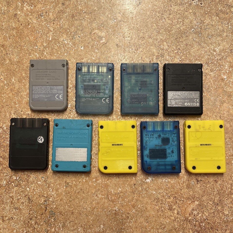 PlayStation 8MB Memory Card Lot of 9 SONY PS1 PS2 Vintage Gaming | eBay