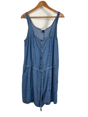 Universal Thread Chambray romper blue denim lyocell sleeveless plus XL ...