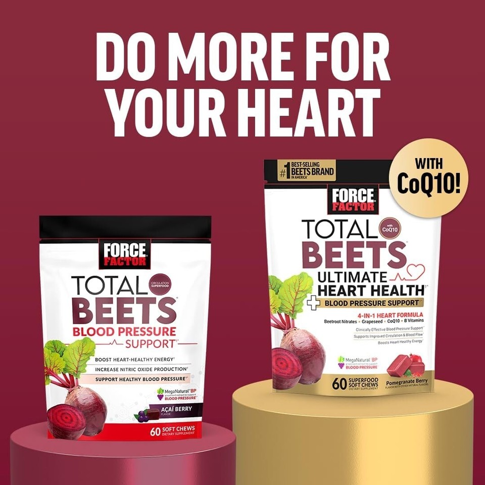 Force Factor Total Beets Blood Pressure Support, Beet Root Supplement ...