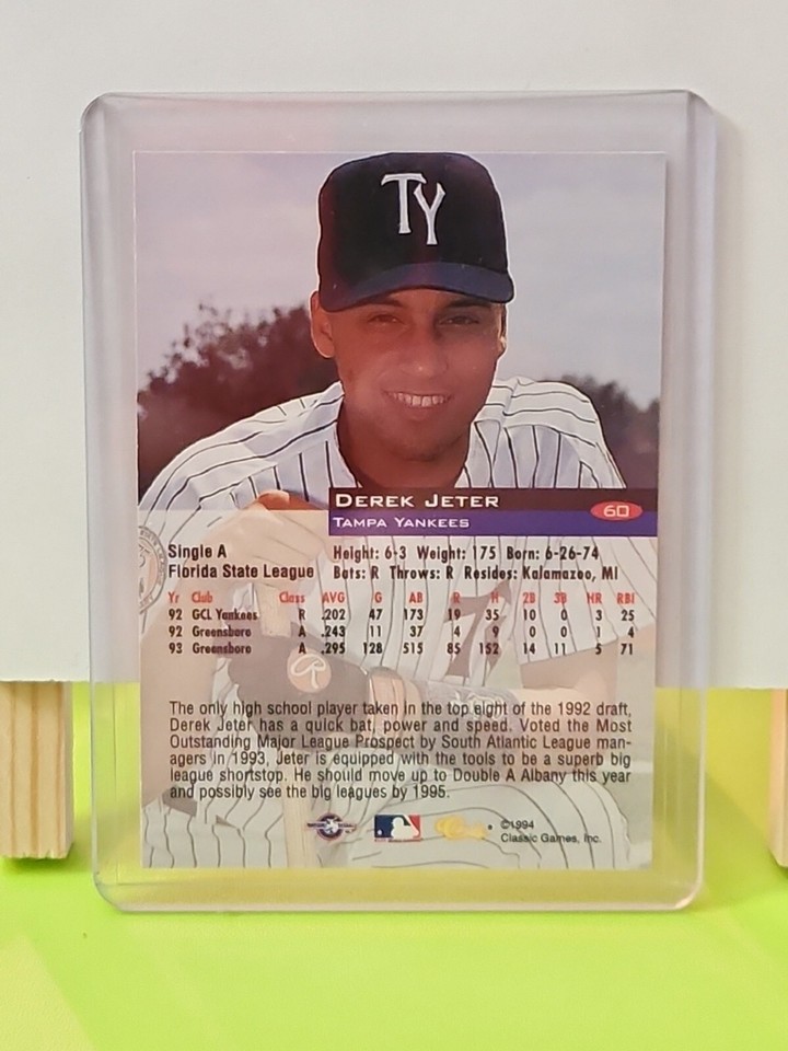 1994 Classic Derek Jeter Prospect Rookie Card RC #60 Tampa Yankees | eBay
