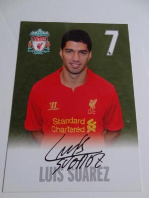 LIVERPOOL FC LEGEND LUIS SUAREZ SIGNED PRE-PRINT RARE OFFICIAL CLUB ...