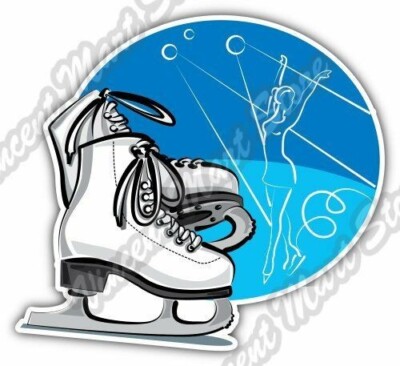 Figure Skating Ice Dancing Skates Car Bumper Window Vinyl Sticker Decal ...