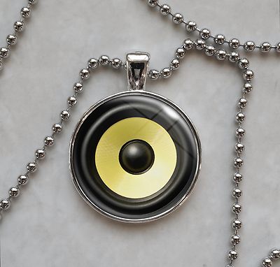 Audio Stereo Speaker Subwoofer sub woofer loudspeaker Pendant Necklace ...