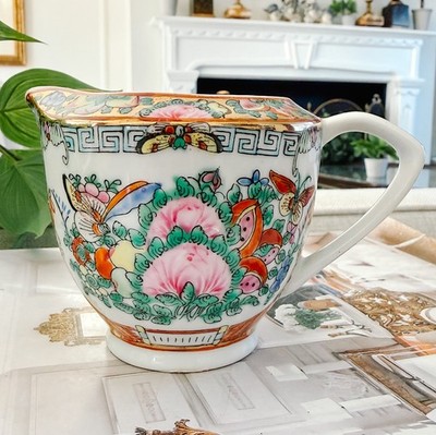Chinese Famille Rose Canton Porcelain Creamer Rose Medallion | eBay
