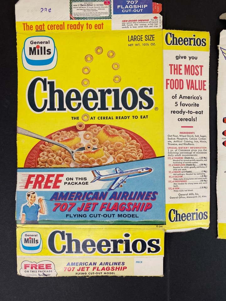 1950s Cheerios Cereal Box American Airlines Cut-Out Complete Box | eBay